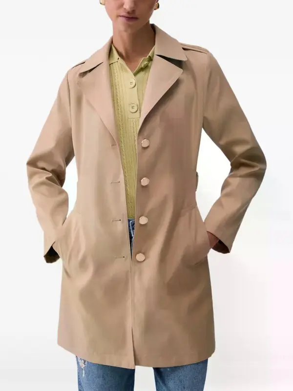 Liu Jo Long Trench Coat With Belt - Neutrals