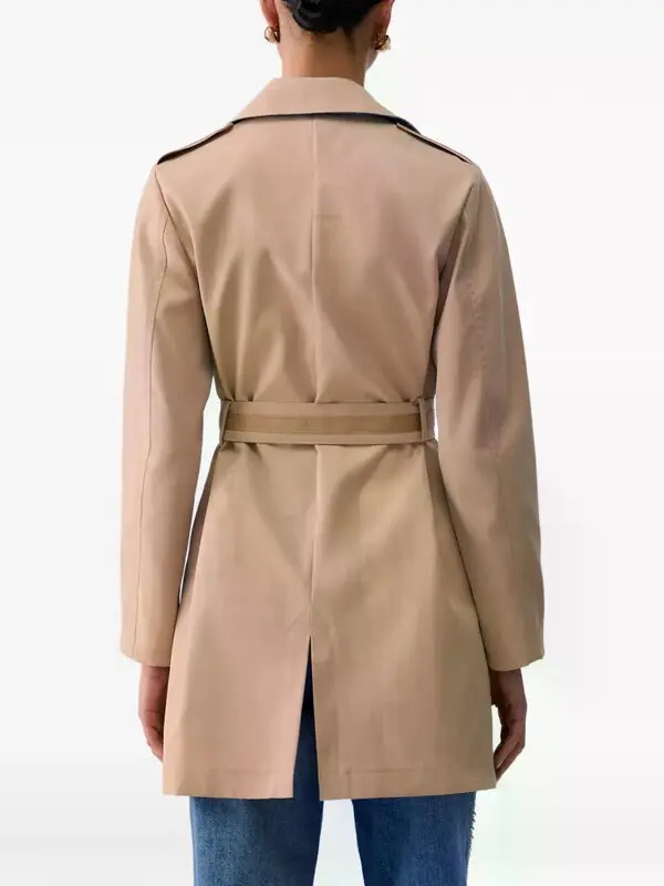 Liu Jo Long Trench Coat With Belt - Neutrals