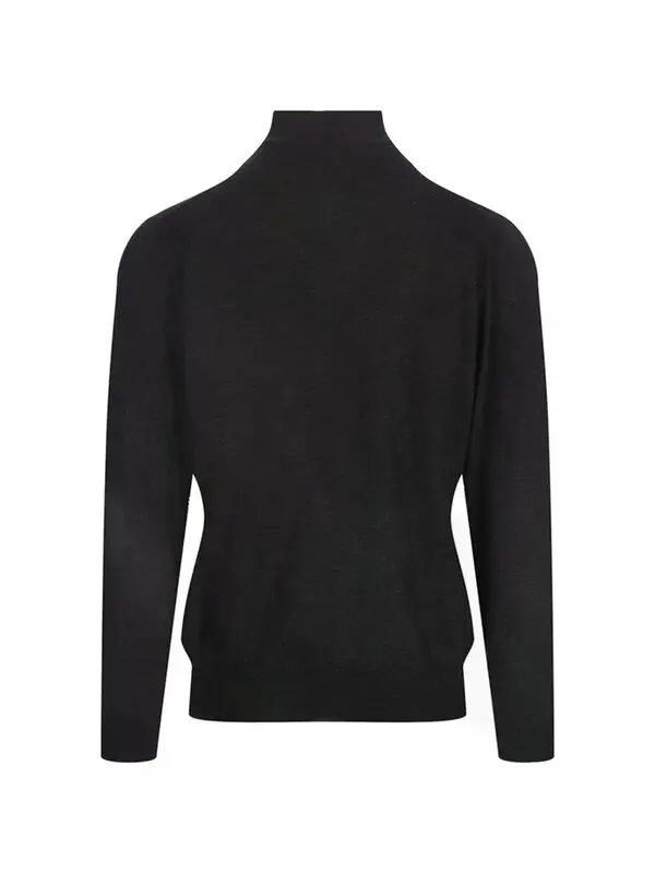 Fedeli High-neck Zip Sweater - Grey