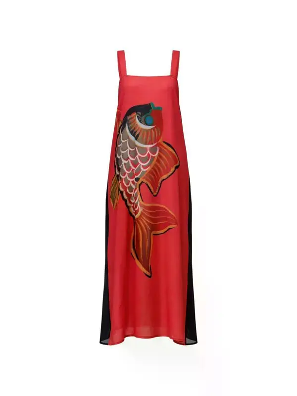 OSKLEN Printed Midi Dress - Red