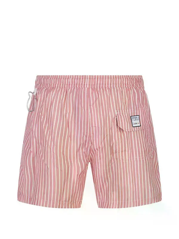 Fedeli Striped Swim Shorts - Pink