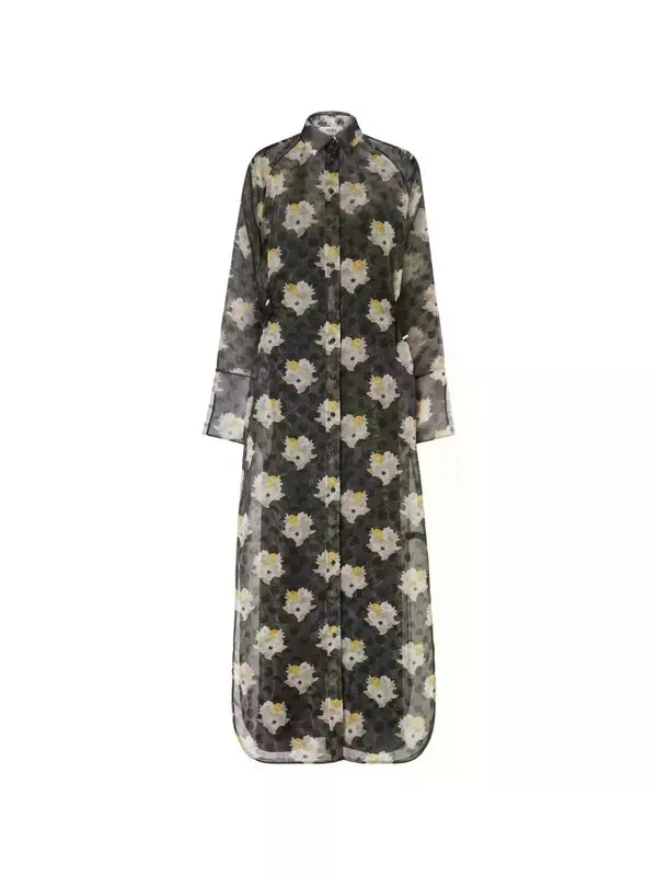 Fendi Floral-bouquet Maxi Dress - Black