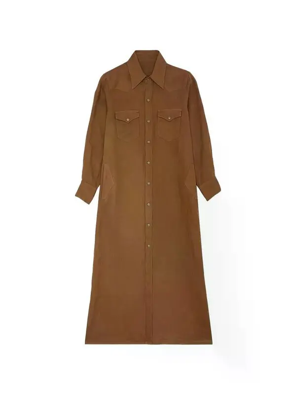 FORTELA Harley Buttoned Shirt Dress - Brown
