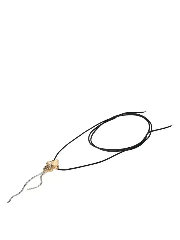 Maje Floral Charm Necklace - Black
