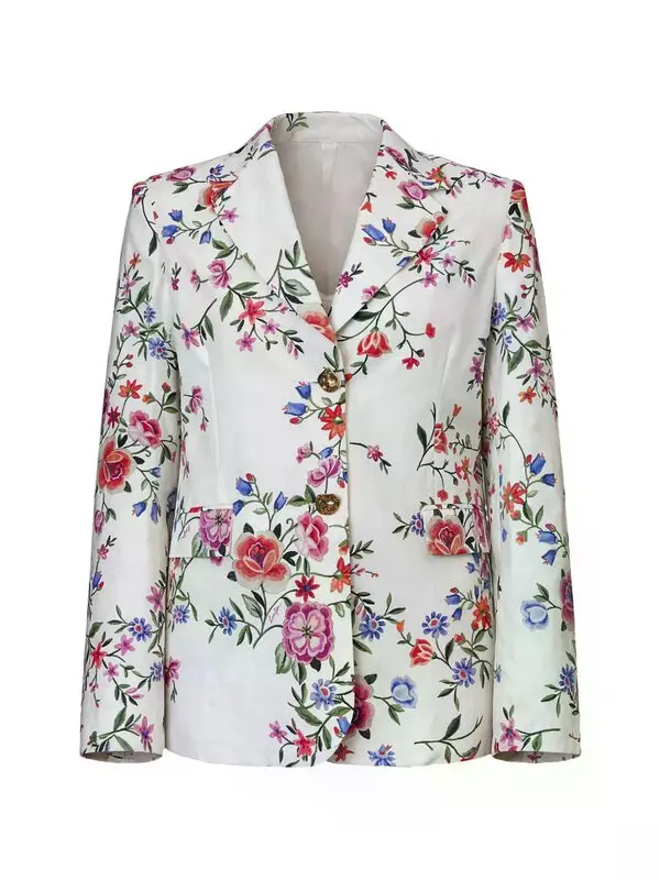 Liu Jo Floral Print Blazer - White