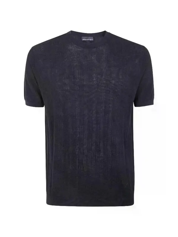Emporio Armani Ribbed-textured T-shirt - Grey