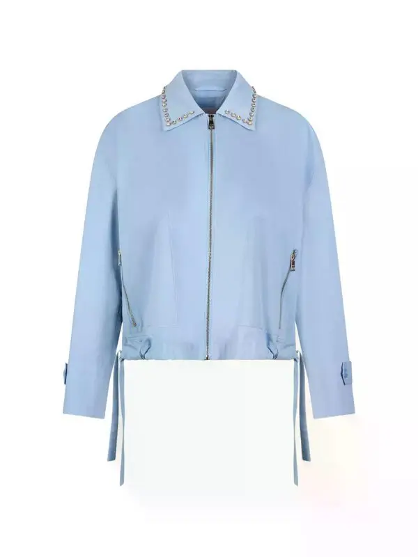 Liu Jo Bejewelled Bomber Jacket - Blue