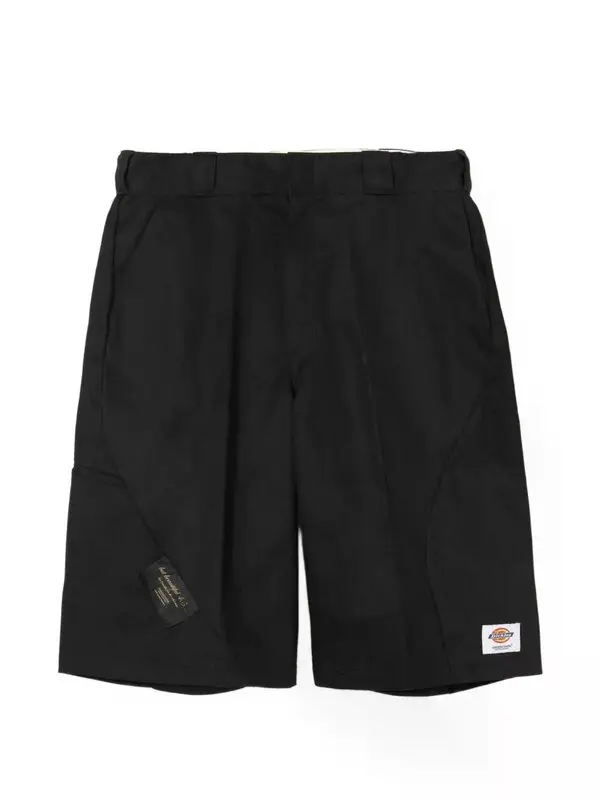 Undercover X Dickies Asymmetric Logo Patch Shorts - Black