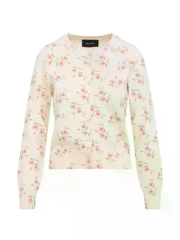Simone Rocha Floral-print Cardigan - Neutrals