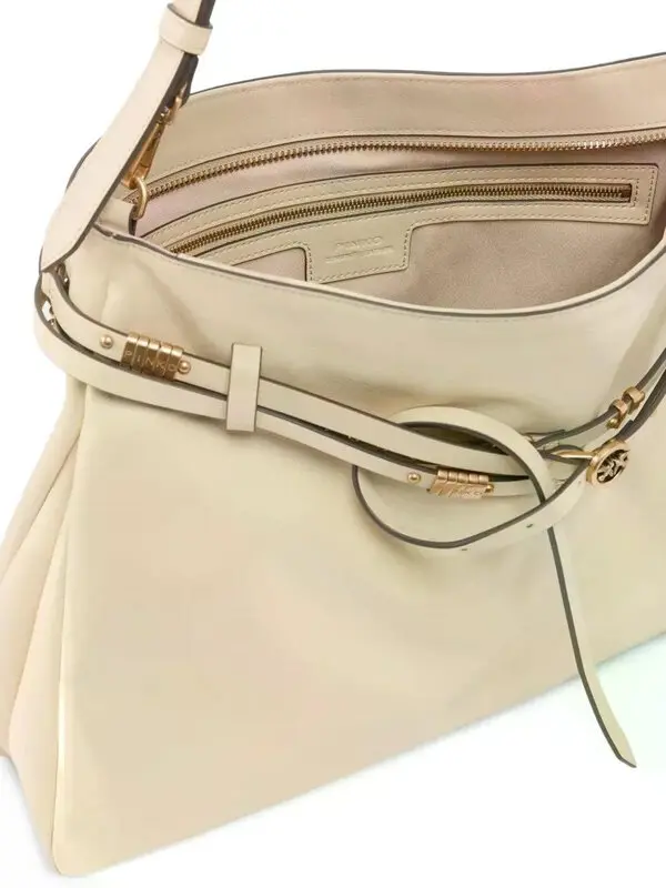 Pinko Studded Embellished Shoulder Bag - Neutrals
