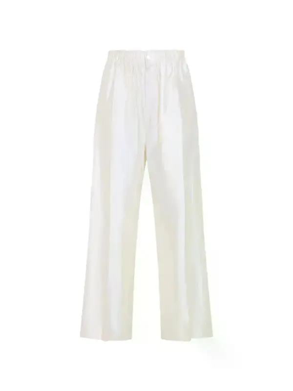 Carven Elasticated-waist Wide-leg Trousers - White