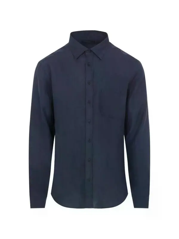 Sease Chest-pocket Long-sleeve Shirt - Blue