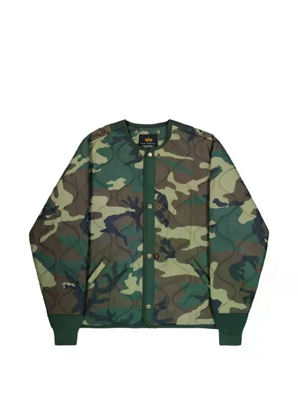 Alpha Industries Camouflage Quilted Jacket - Green