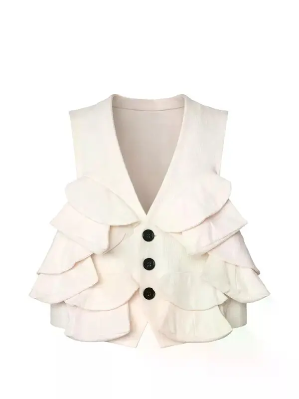 CHRISTOPHER NEMETH Ruffled Waistcoat - Neutrals