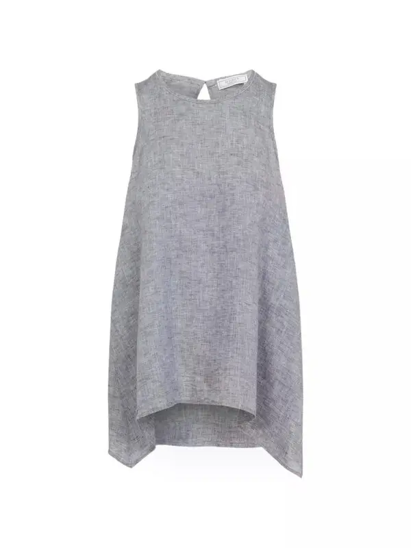 Peserico Keyhole Asymmetrical Blouse - Grey