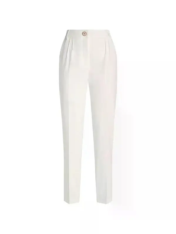 GENNY Buttoned Pleated Trousers - White