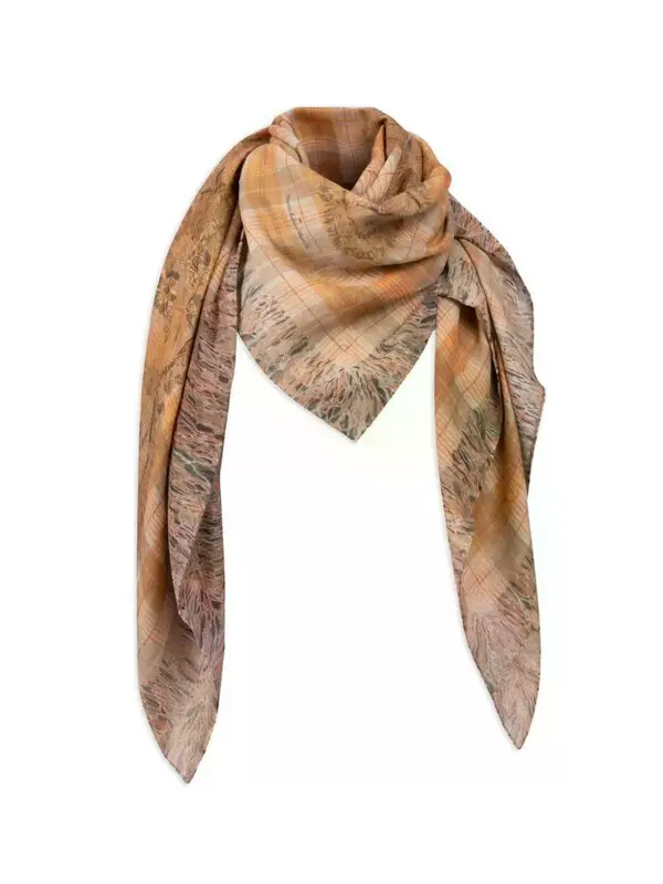 PIERRE-LOUIS MASCIA Plaid-check Scarf - Neutrals