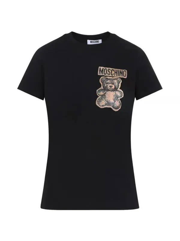 Moschino Teddy-appliqued T-shirt - Black