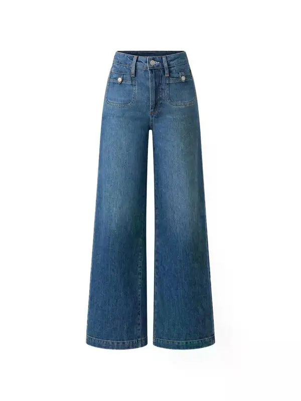 Paige Anessa Patch-pocket Jeans - Blue