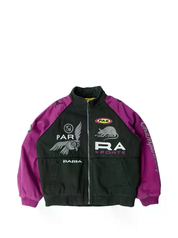 PARRA Owl Meets Rat Racing Jacket - Green