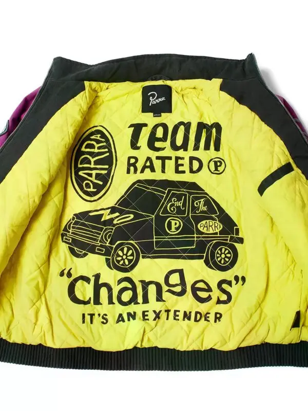 PARRA Owl Meets Rat Racing Jacket - Green