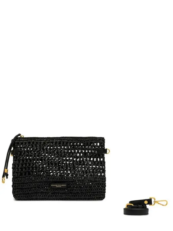 GIANNI CHIARINI Nefeli Crochet Zip Pouch - Black