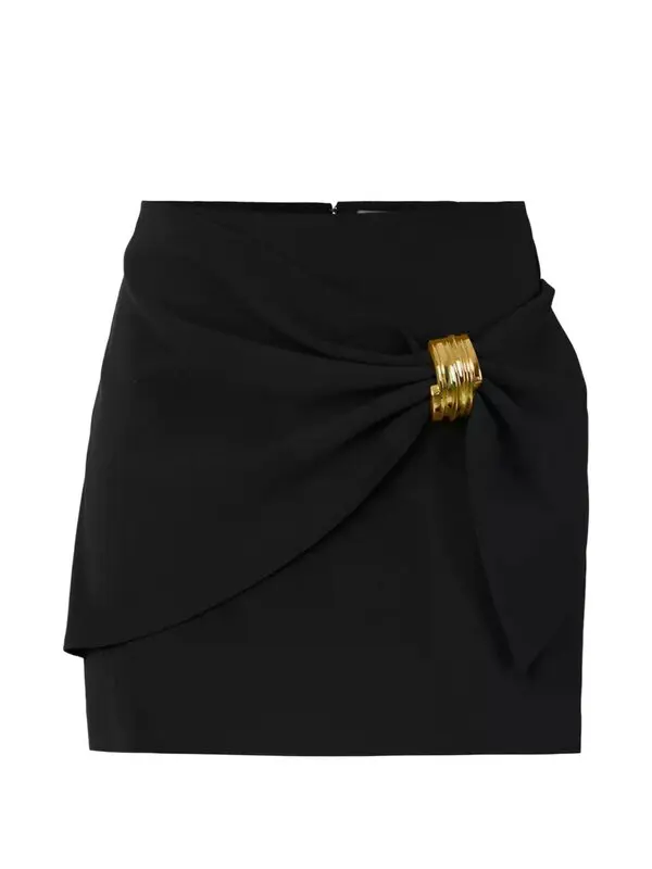 Elisabetta Franchi Gathered-detail Mini Skirt - Black