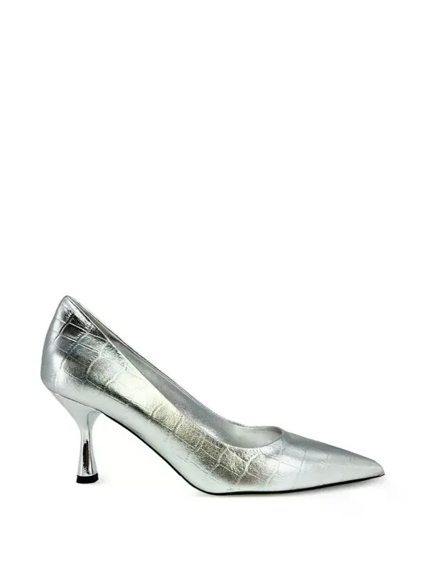 MADISON.MAISON Annuccia Croc-effect Leather Pumps - Silver