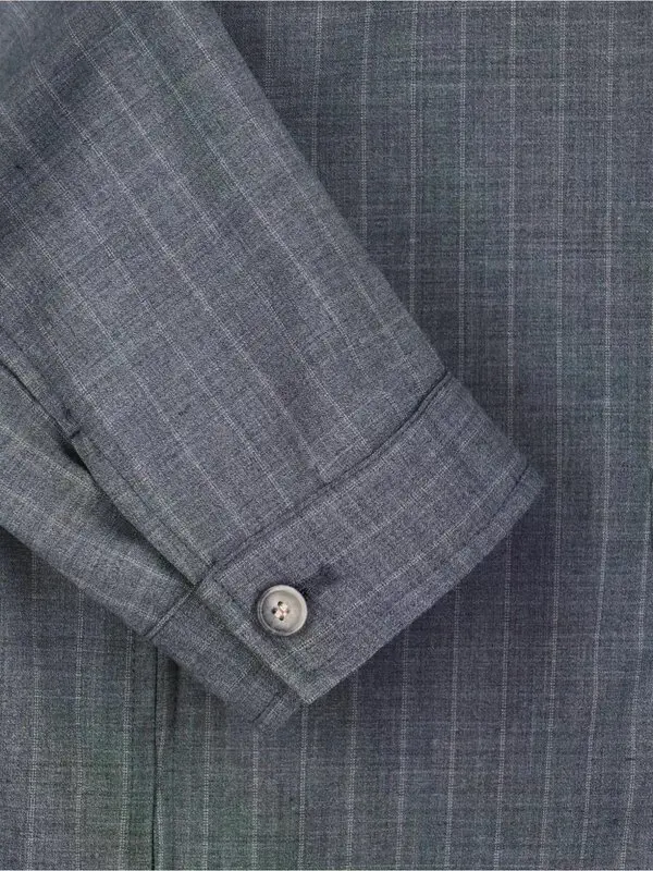 WHITE SAND Pinstripe Zip Shirt - Grey