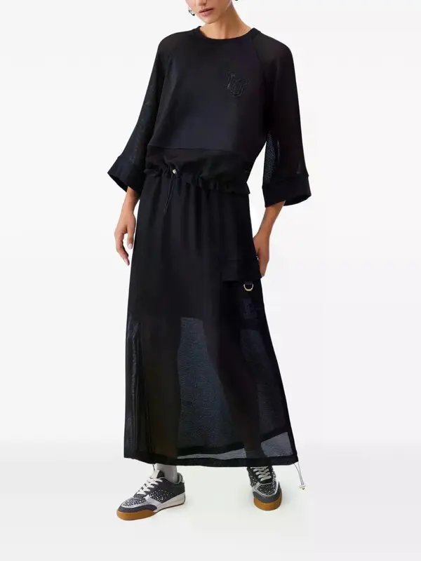 Liu Jo Mesh Maxi Skirt - Black