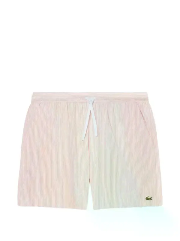 Lacoste Striped Drawstring Swim Shorts - Pink