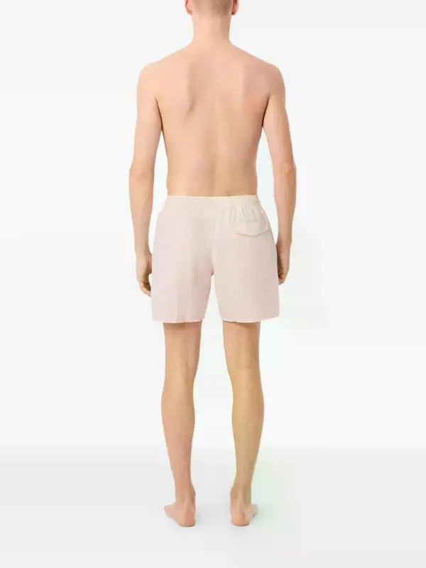 Lacoste Striped Drawstring Swim Shorts - Pink