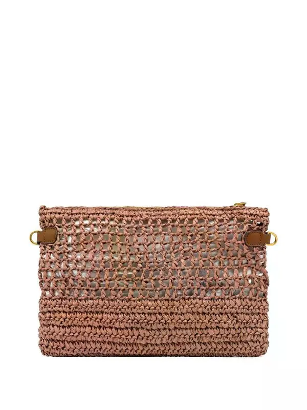 GIANNI CHIARINI Woven Raffia Shoulder Bag - Pink