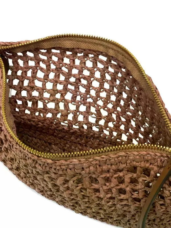 GIANNI CHIARINI Woven Raffia Shoulder Bag - Pink