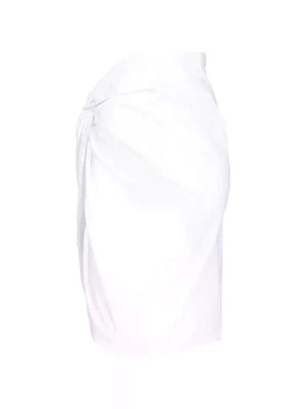 Federica Tosi Poplin Mini Skirt With Knot Detail - White