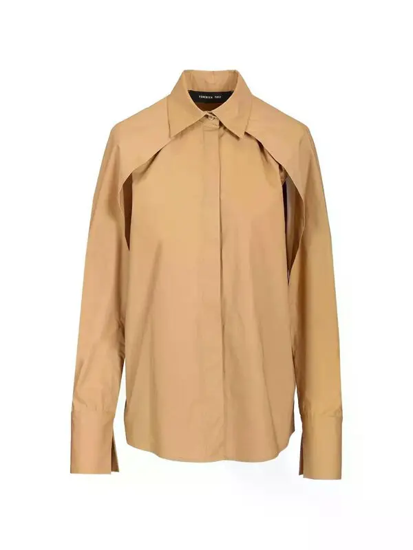 Federica Tosi Long-sleeved Poplin Shirt - Brown