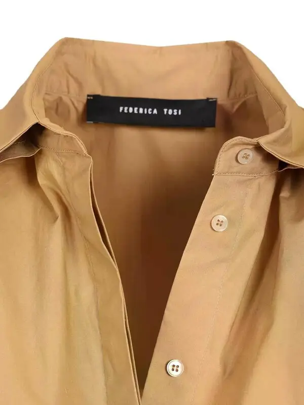 Federica Tosi Long-sleeved Poplin Shirt - Brown