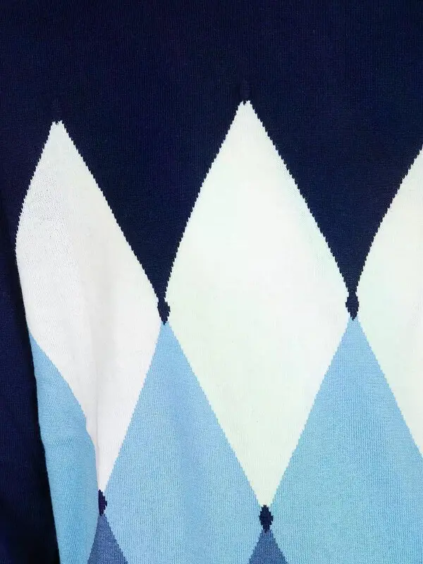 BALLANTYNE Argyle Crew-neck Sweater - Blue