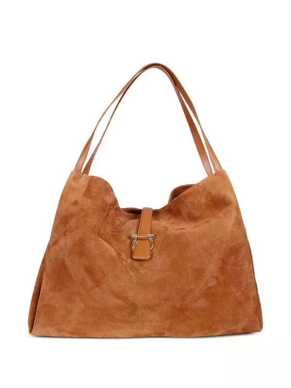FERRAGAMO Suede-leather Tote Bag - Brown