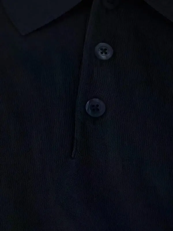 PANICALE Short-sleeve Silk Polo Shirt - Blue