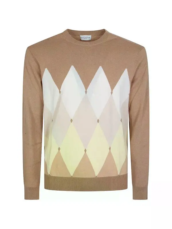 BALLANTYNE Argyle Crew-neck Sweater - Neutrals