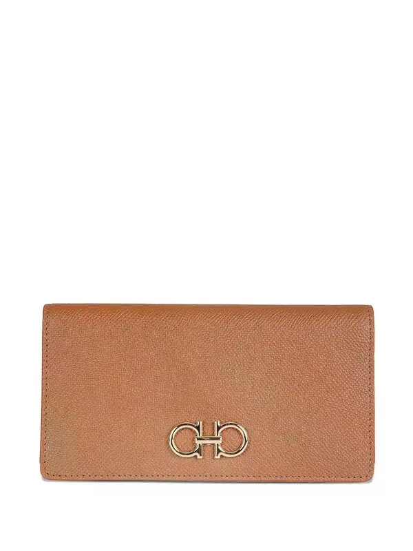 FERRAGAMO Gancini Leather Wallet - Neutrals