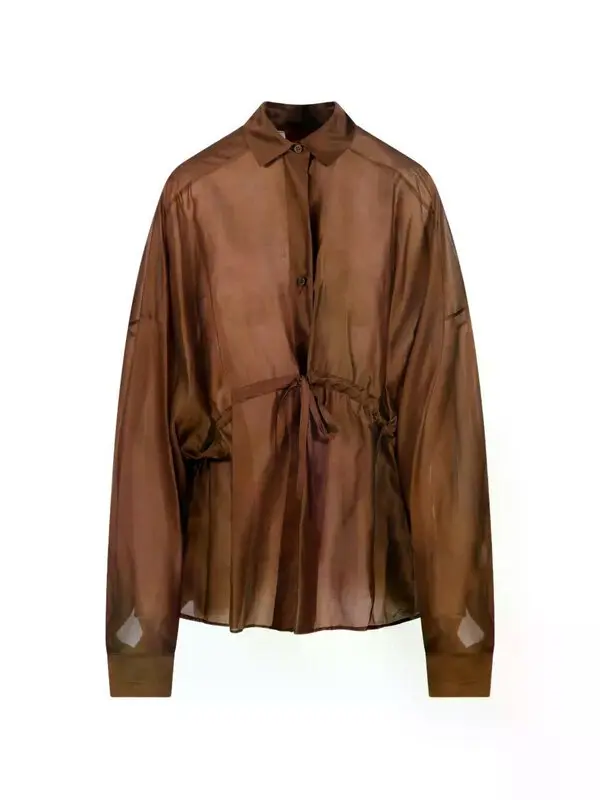 THELATEST Dalida Drawstring Blouse - Brown