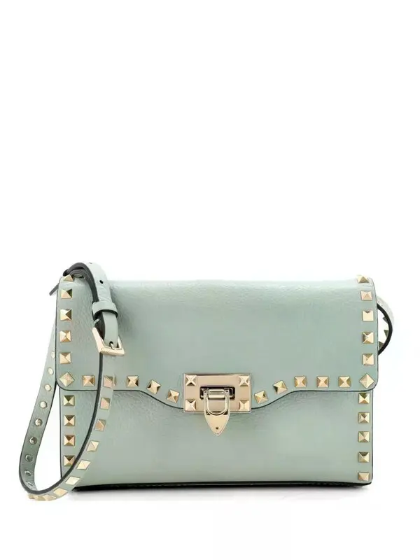 Valentino Garavani Rockstud Flip Lock Flap Medium Crossbody Bag - Green
