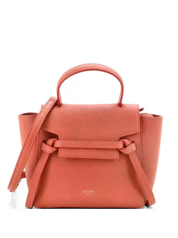 Celine Belt Bag Textured Leather Pico Shoulder Bag - Pink