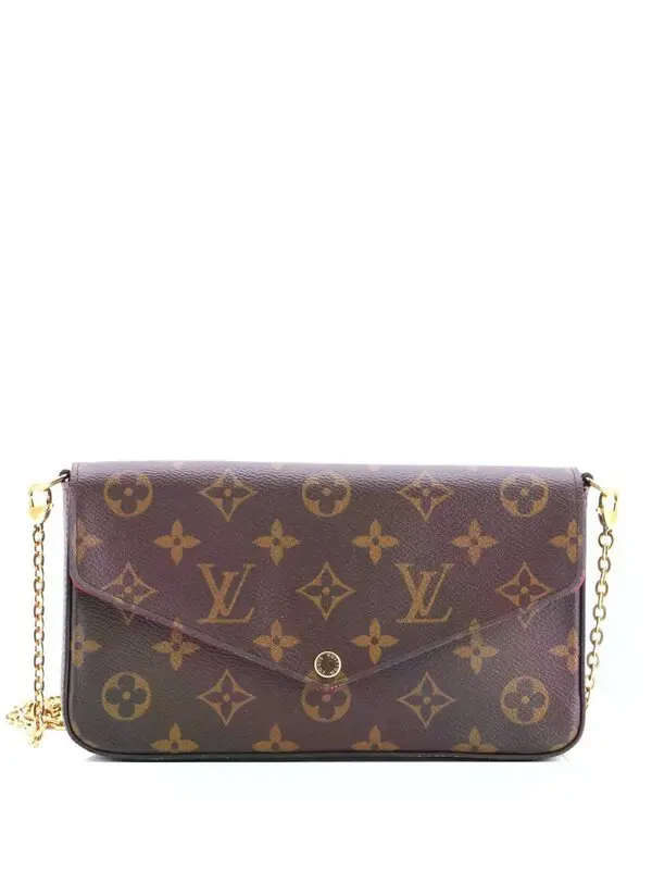 LOUIS VUITTON Felicie Pochette Monogram Canvas Crossbody Bag - Brown