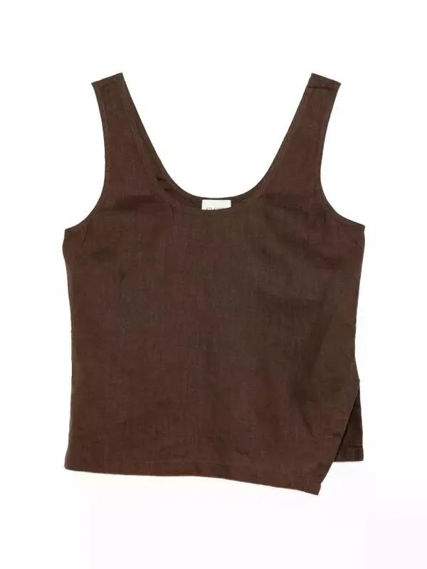 Closed Split Tank Top - Brown