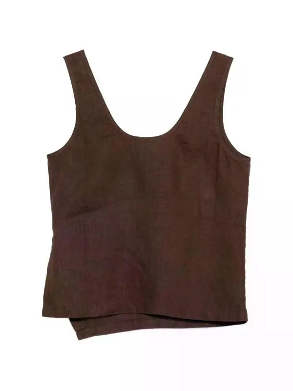 Closed Split Tank Top - Brown