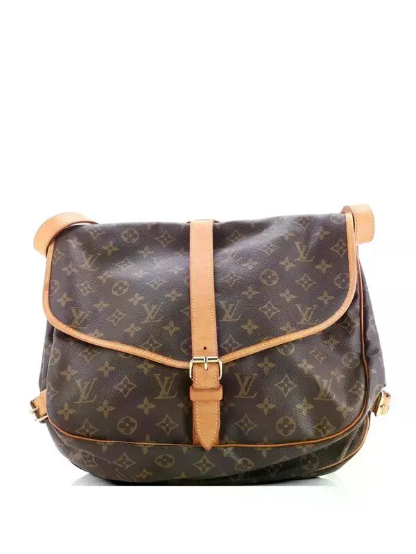 LOUIS VUITTON Saumur 35 Monogram Canvas Crossbody Bag - Brown