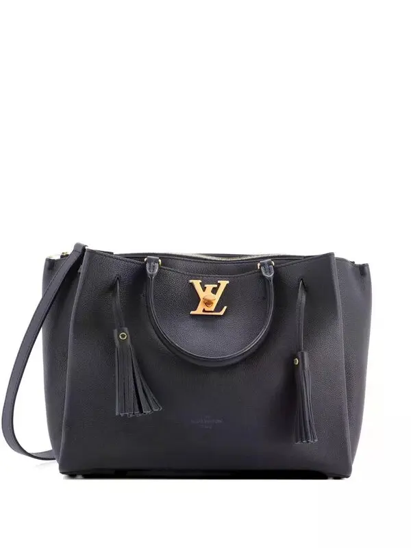LOUIS VUITTON Lockmeto Leather Satchel - Black
